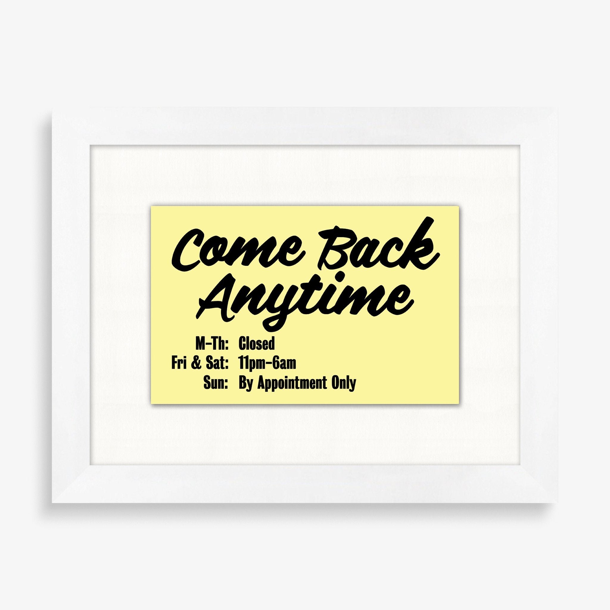 Come Back Anytime - Large wall art featuring retro sign. – Mat Sanders
