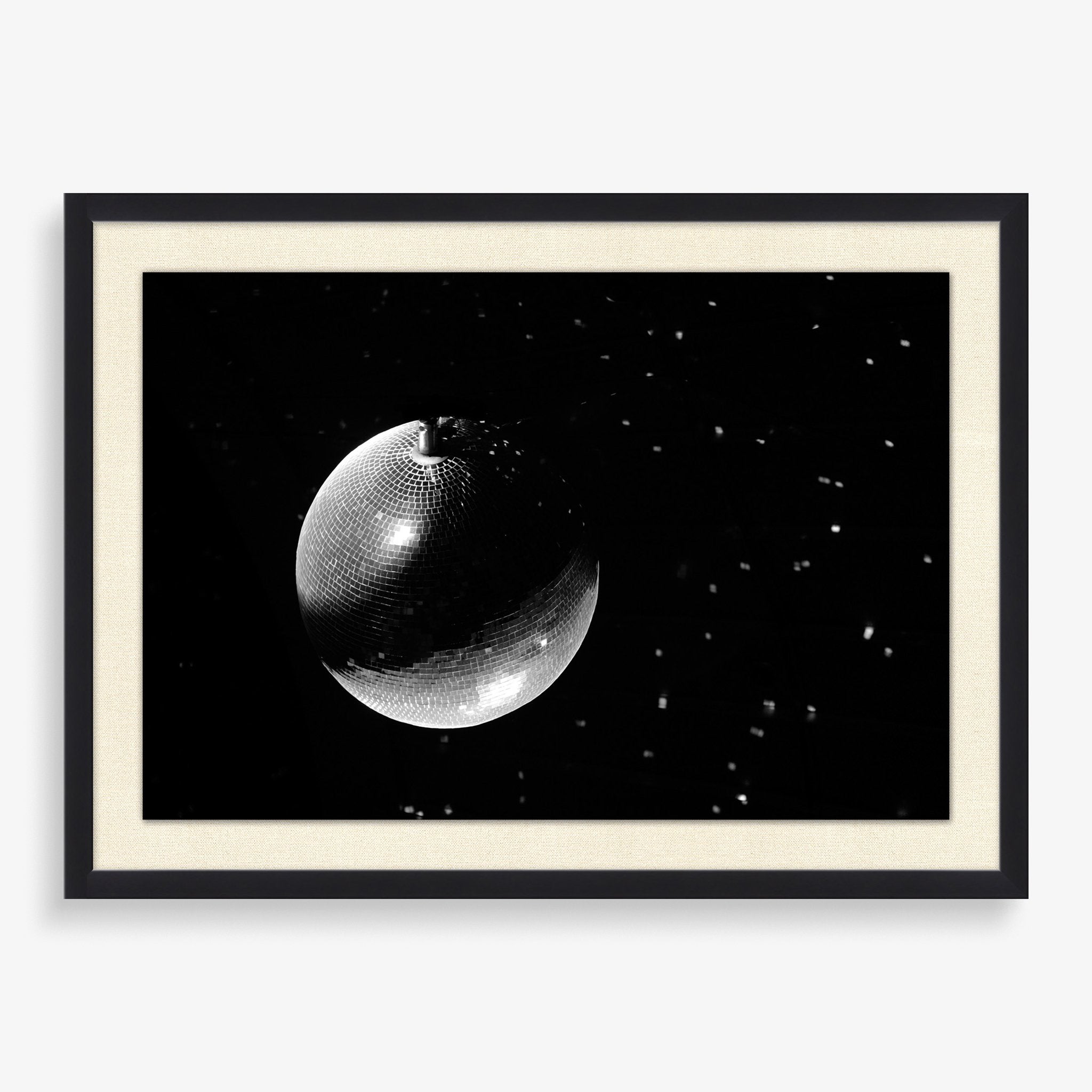 Starlight Disco - Large wall art with disco ball on black background in ...