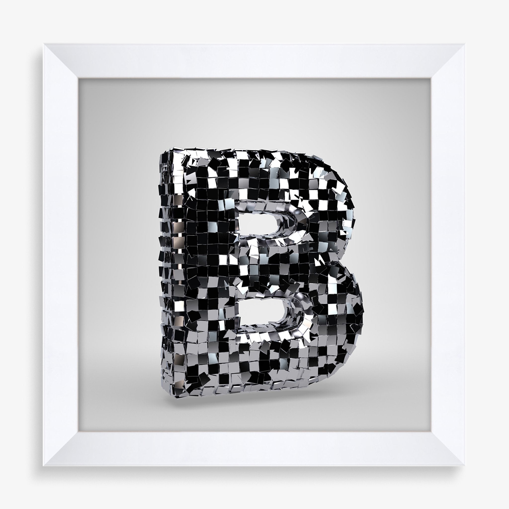 Disco Letter B - Large wall art featuring alphabet letter in disco ball ...