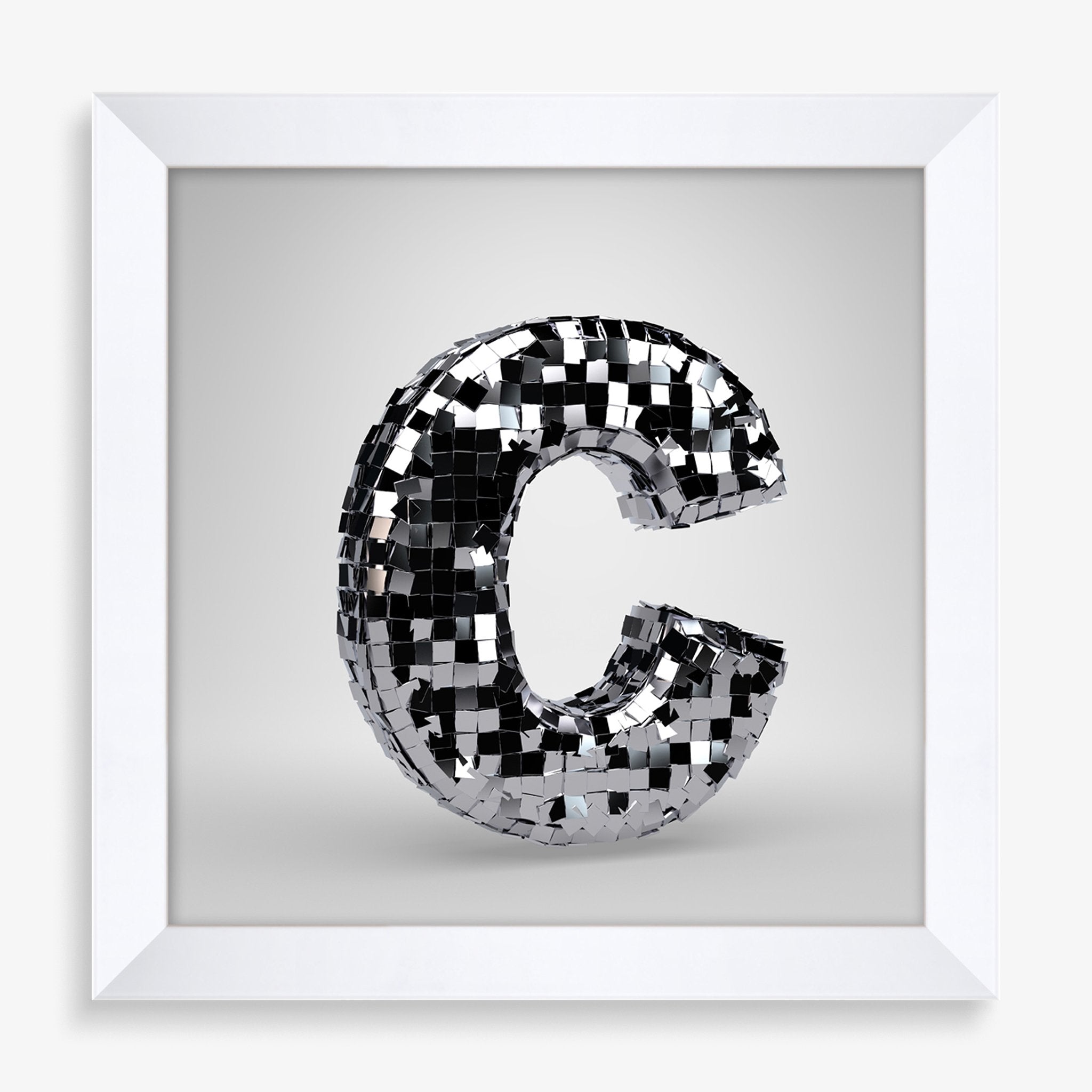 Disco Letter C - Large wall art featuring alphabet letter in disco ball ...